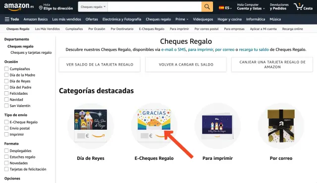 Cheques regalo de Amazon: todo lo que debes saber si vas a regalar uno